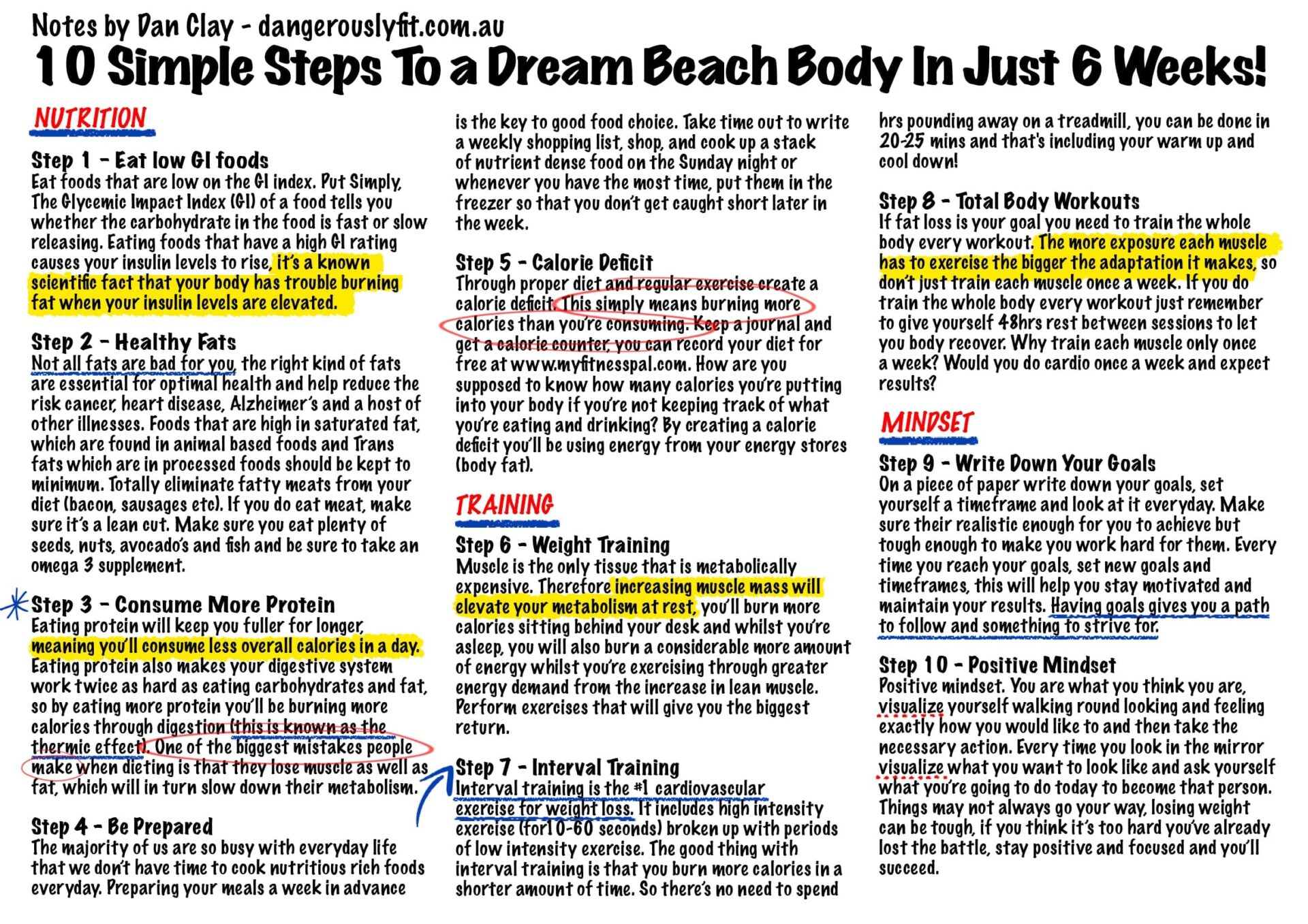10 Simple Steps To a Dream Beach Body in 6 Weeks