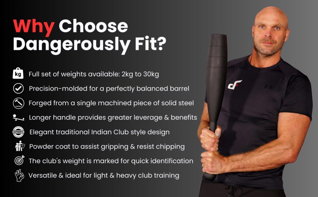 8kg Steel Club - Clubbell - Dangerously Fit Indian Clubs