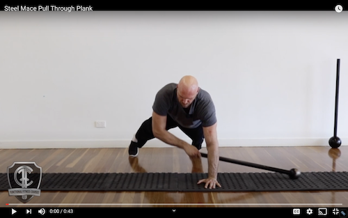 Steel Mace Pull Through Plank - Dangerously Fit Academy