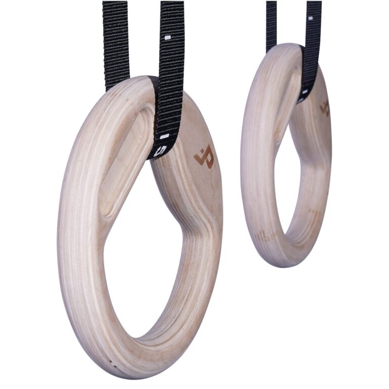 Hangboard Gym Rings - Wood Olympic Gymnastic Rings + Straps